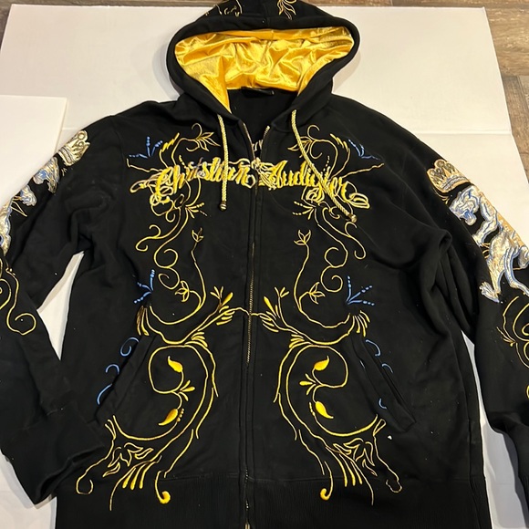 Christian Audigier | Shirts | Vintage Christian Audigier Hoodie Jacket ...